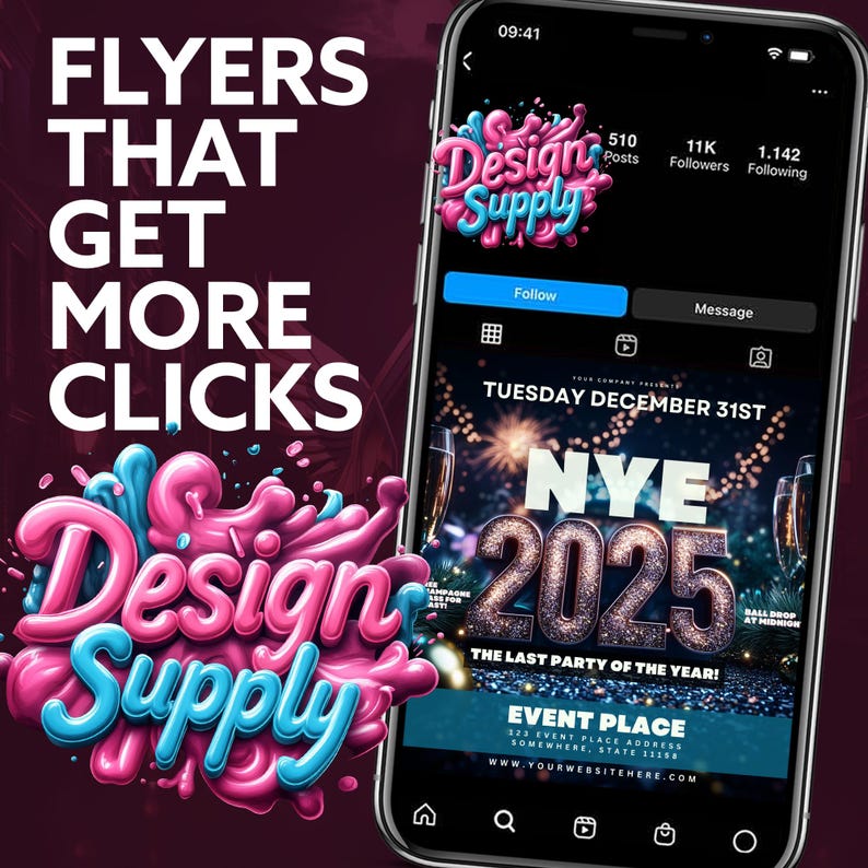 NYE 2025 Flyer Template: New Year's Eve Party, Social Media (canva) - Etsy