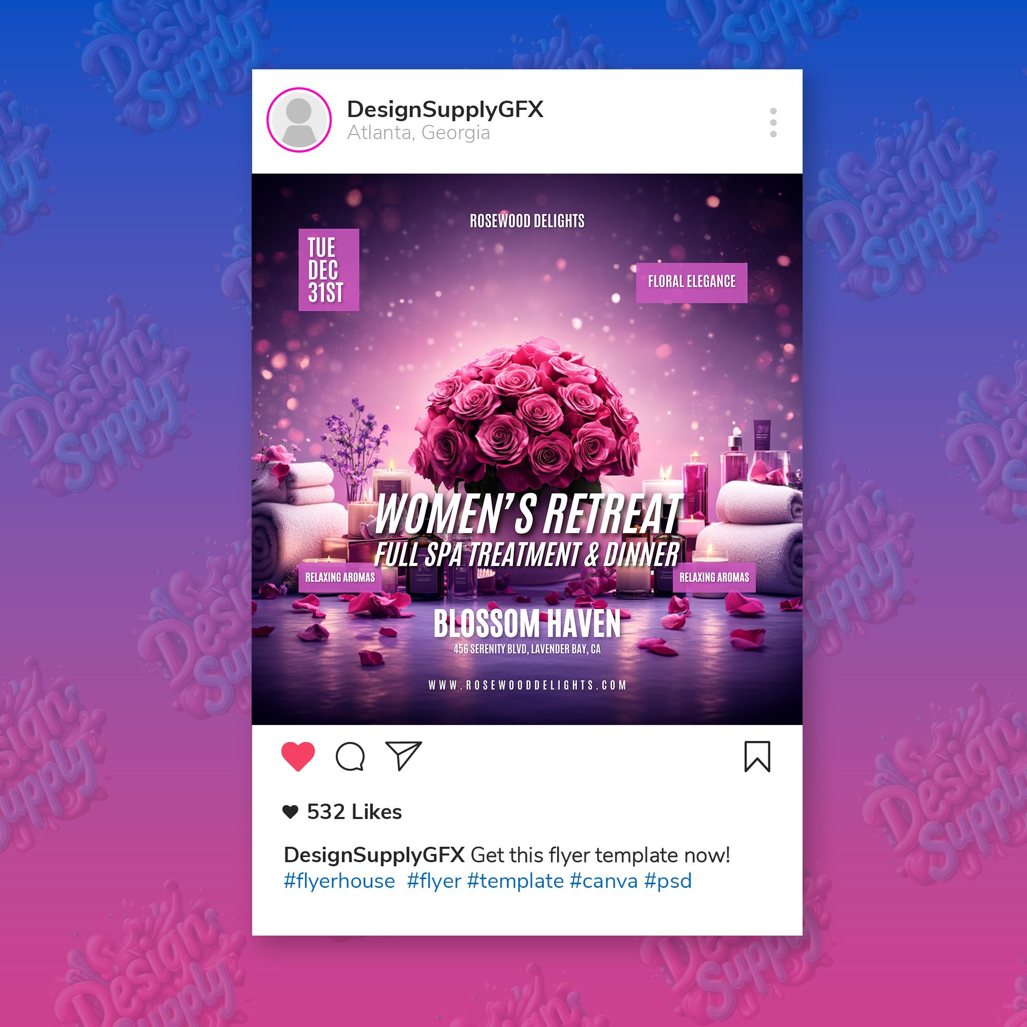 Women's Retreat Spa Flyer Template: Editable Canva Design - Etsy
