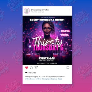 Thirsty Thursday Flyer | Urban Party Canva Template | Club Flyer ...