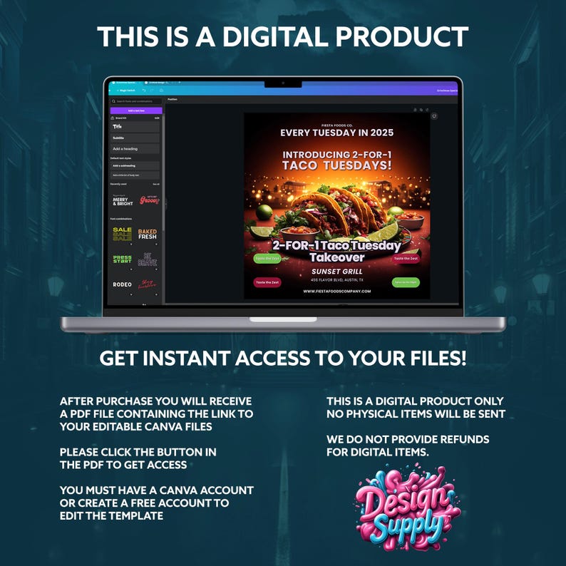 Taco Tuesday Flyer Template: Editable Mexican Fiesta Invitation (canva ...