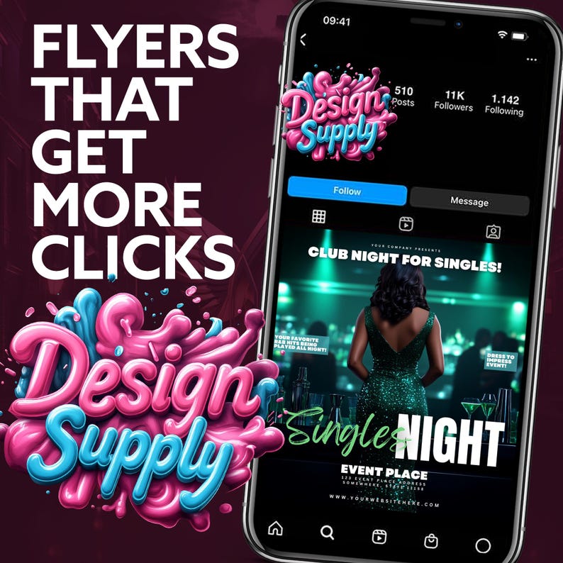 Singles Night Club Flyer: Urban Party Canva Template (editable) - Etsy