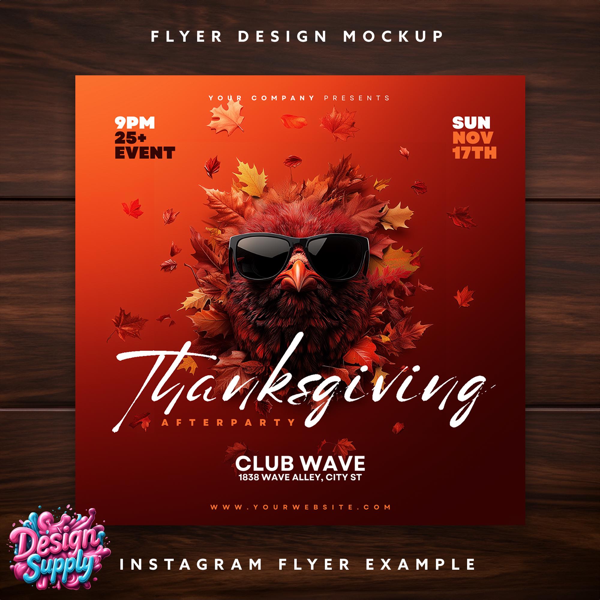 Thanksgiving Flyer Canva Template: Promotional Social Media Post - Etsy