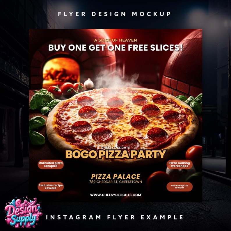 Pizza Flyer Template | Editable Canva Design for Pizza Event Promo ...