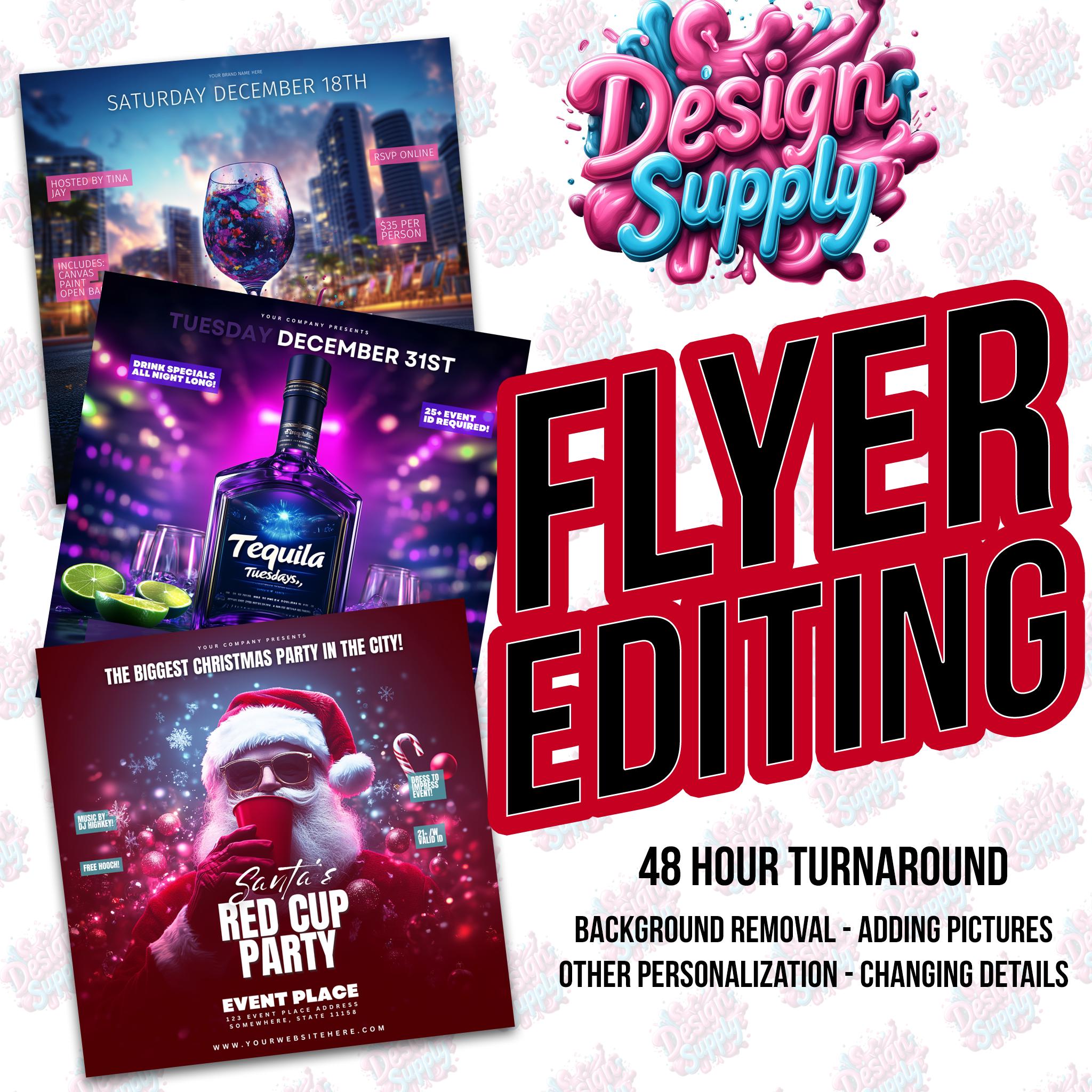 Custom Flyer Edits and Design, Party Flyer Canva Template | Promotional ...
