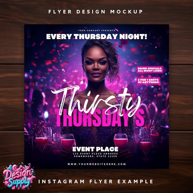 Thirsty Thursday Flyer Urban Party Canva Template Club Flyer Event ...