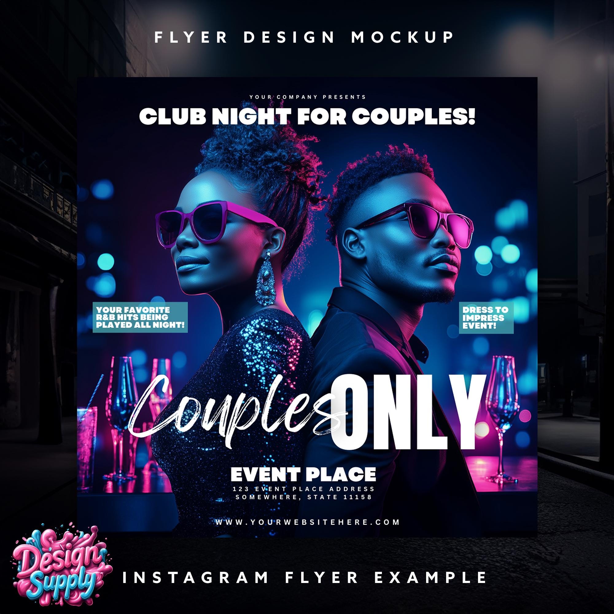 Couples Night Club Flyer: Urban Party Canva Template (editable) - Etsy