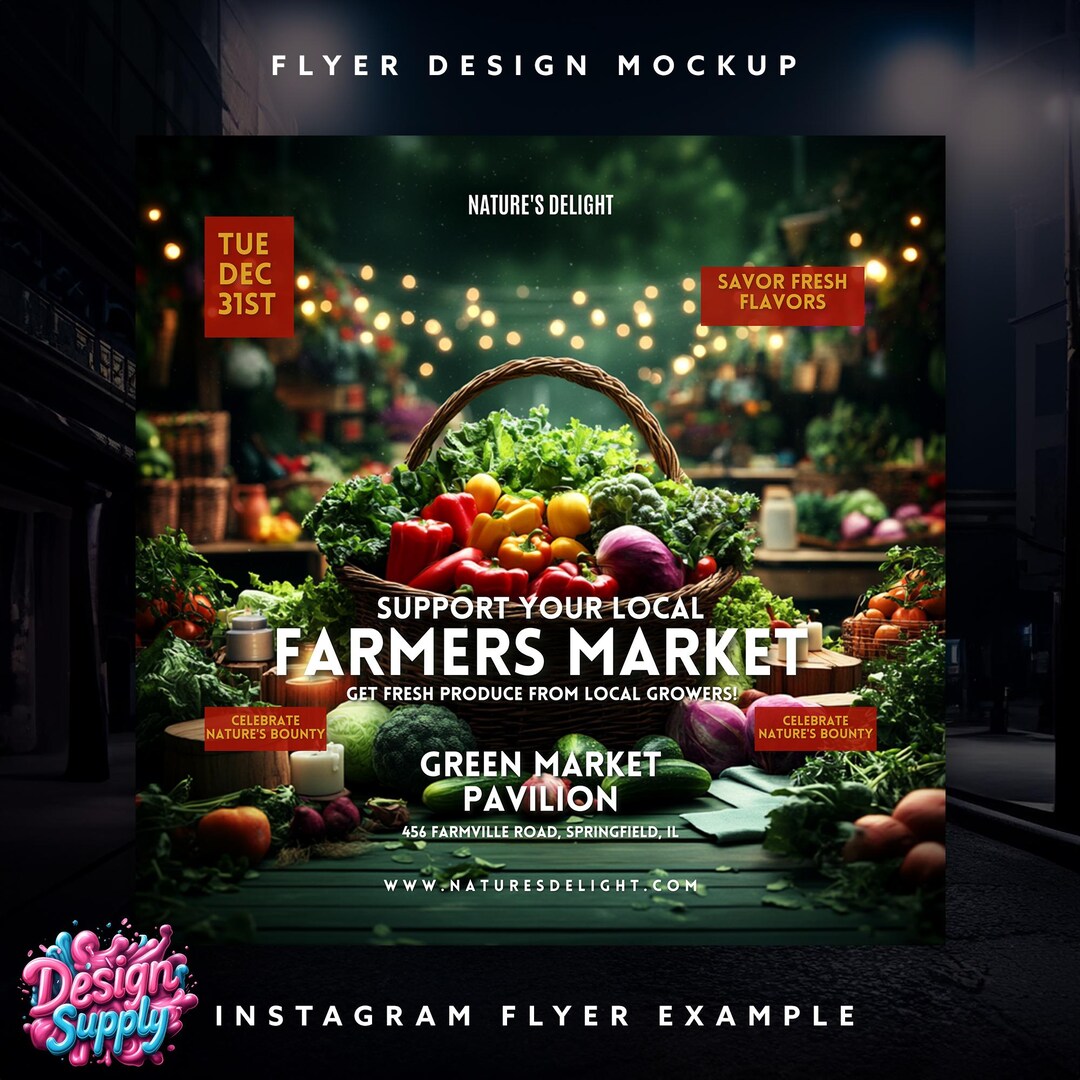 Farmers Market Flyer Template | Editable Canva Design for Farmers ...