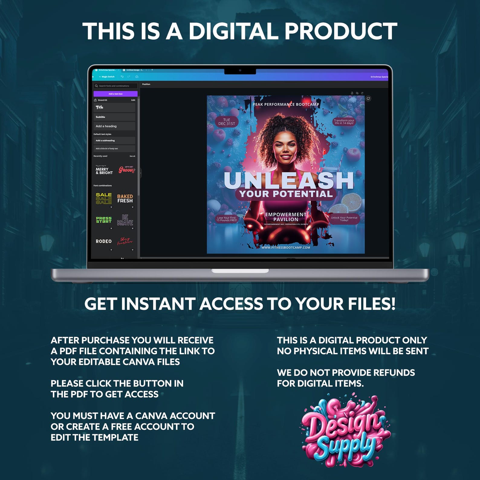 Transformation Flyer Template: Editable Canva Design (digital Download ...