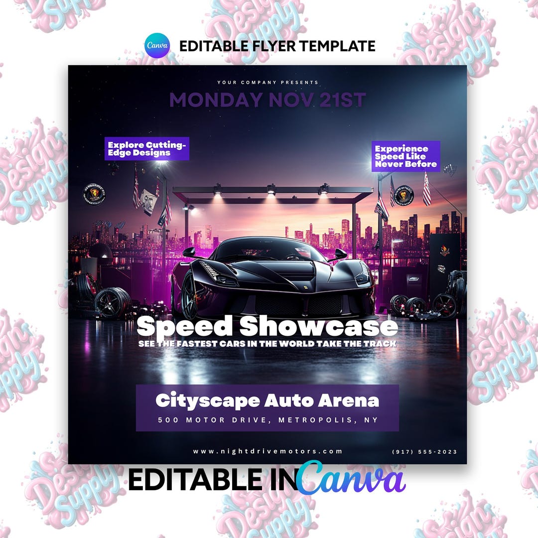 Car Show Flyer Template: Urban Speed Event Design (canva Editable) - Etsy