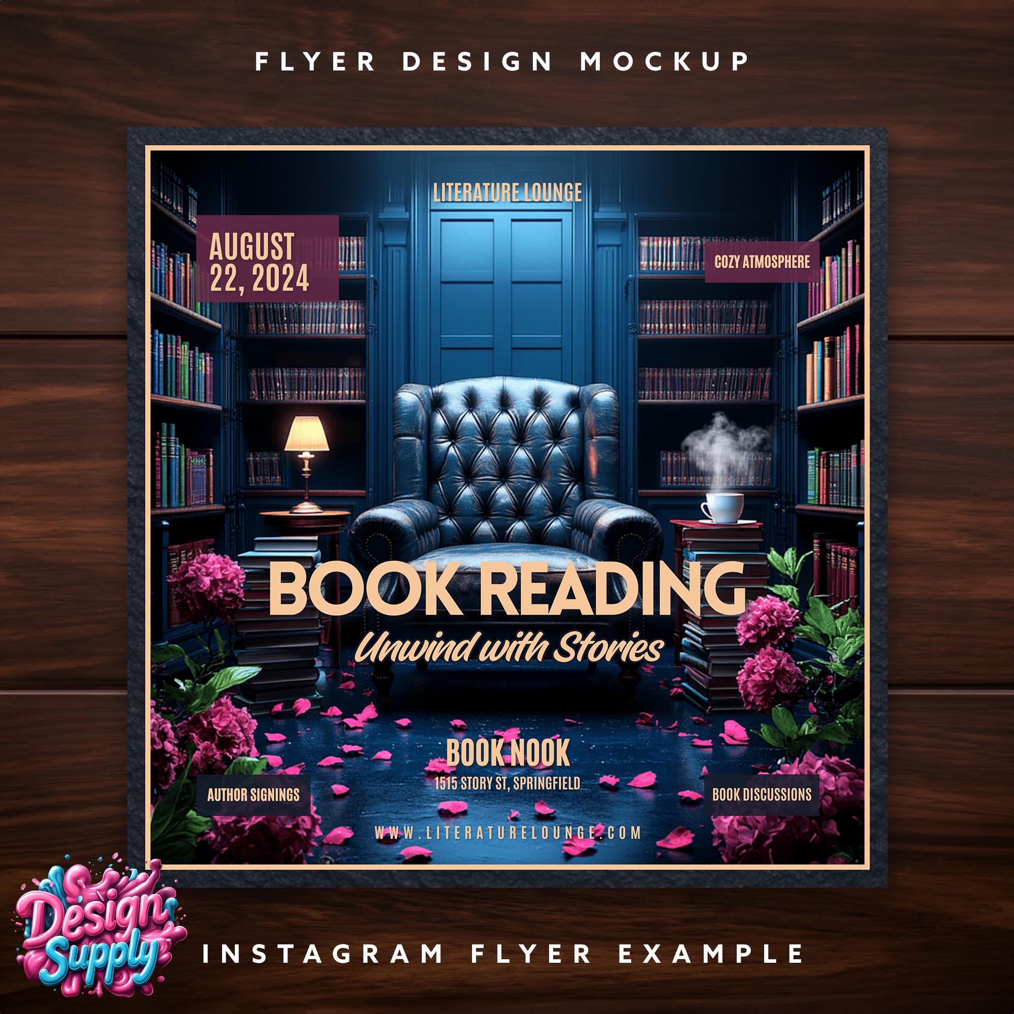 Book Reading Flyer Template: Author Event Invitation (editable Canva ...