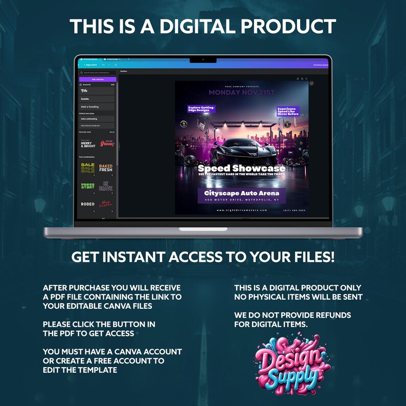 Car Show Flyer Template: Urban Speed Event Design (canva Editable) - Etsy