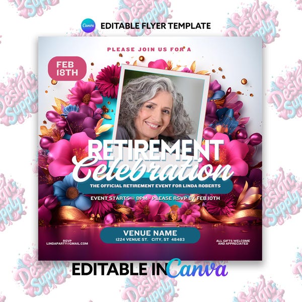 Retirement Flyer - Etsy