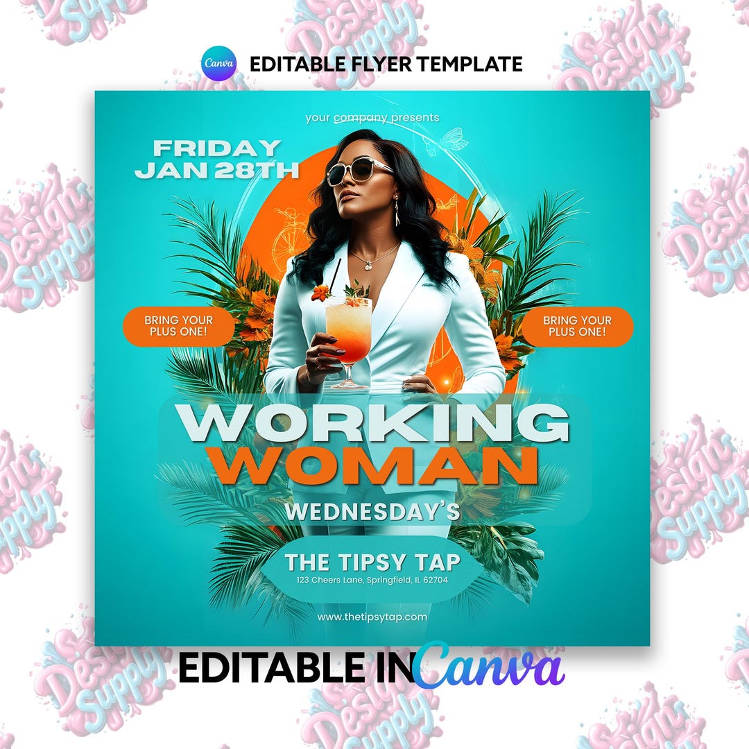 Working Woman Wednesdays Flyer Template: Editable Canva Design - Etsy