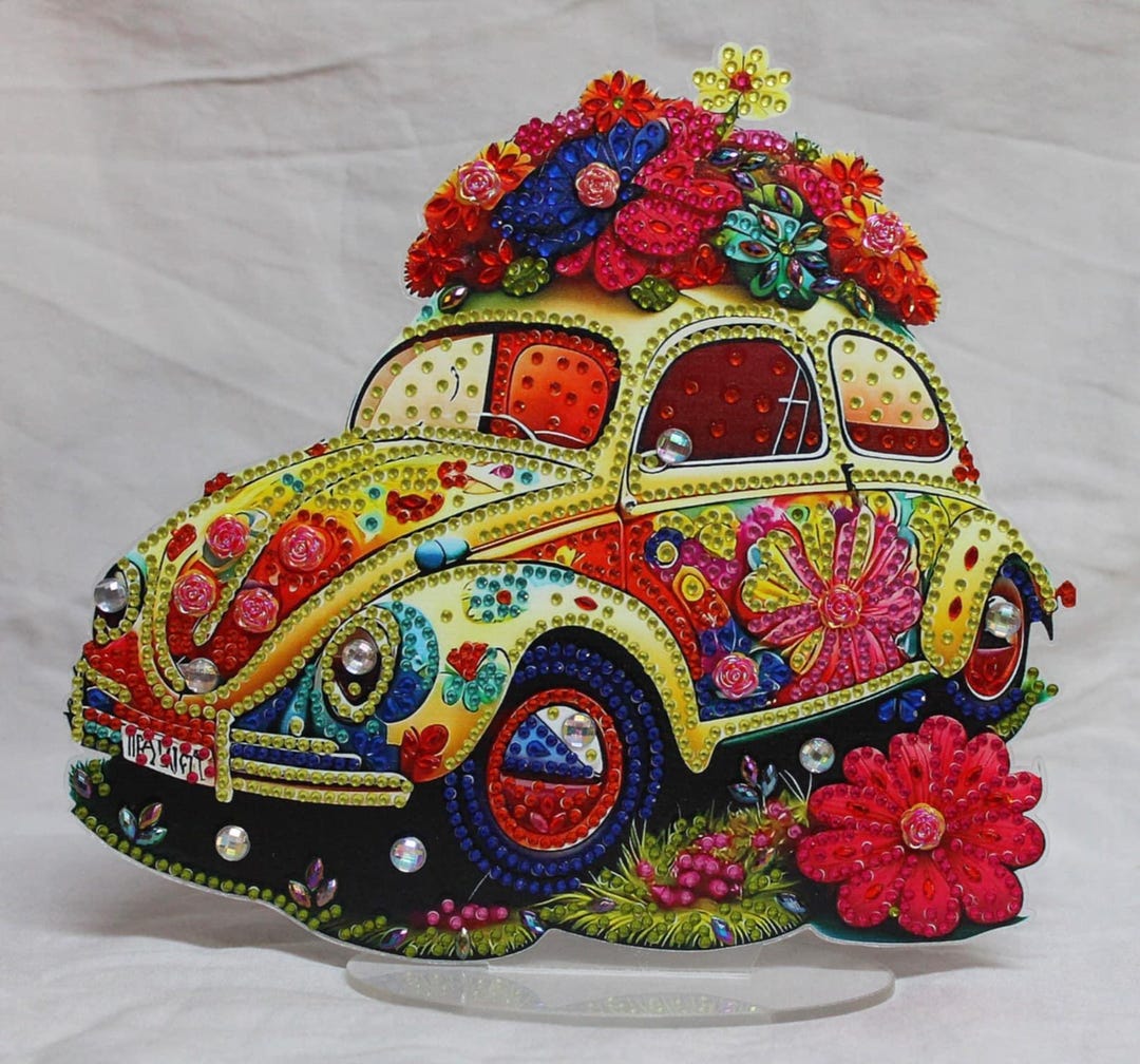 SOLD. Volkswagen, Punch Buggy, Groovy, Multi Colored, Flowers, Bling ...