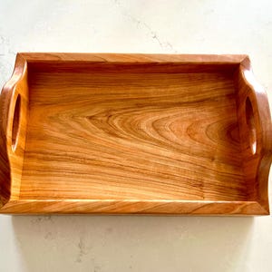 Wooden Serving Tray, Decorative Tray, Cherry Wood, Hand Crafted Tray - Etsy