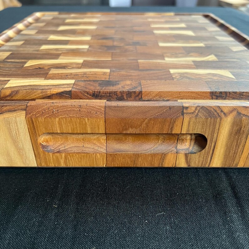 Teak End Grain Butcher Block Cutting Board, End Grain Cutting Board ...