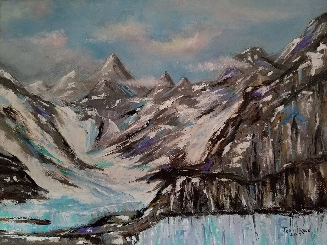 Original Oil Painting: Alaska Glacier Bay Landscape, 9x12 Canvas Art - Etsy