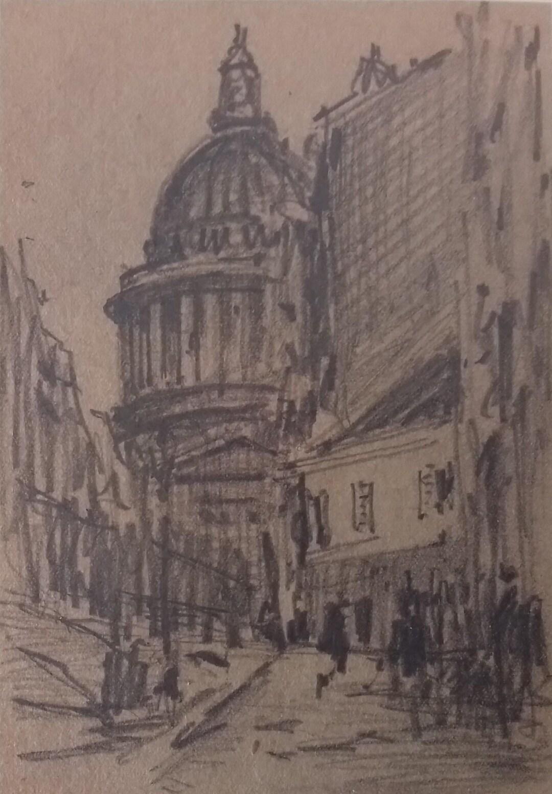 Vintage Drawing of Paris by Paul Emile Lecomte 1877+1950-view of the ...