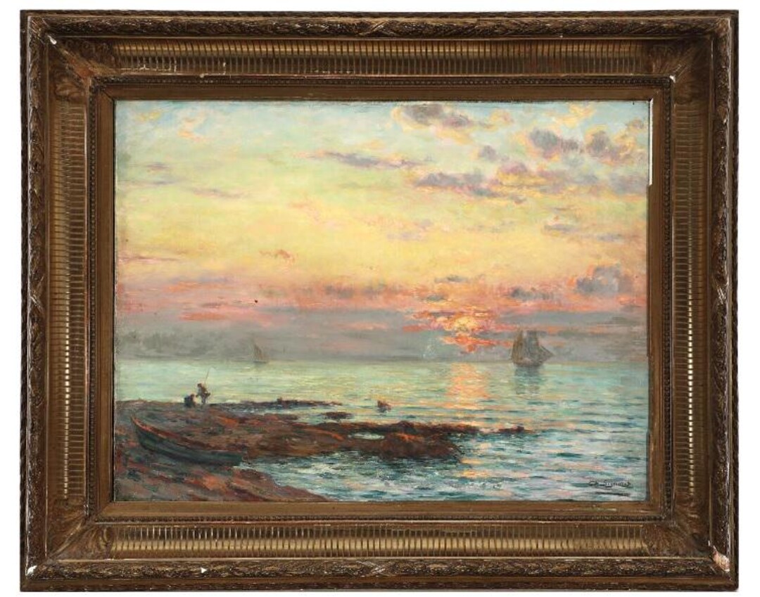 SOLD - Charles Louis Eugène Signoret (1867+1932)"sea View, Effects of ...
