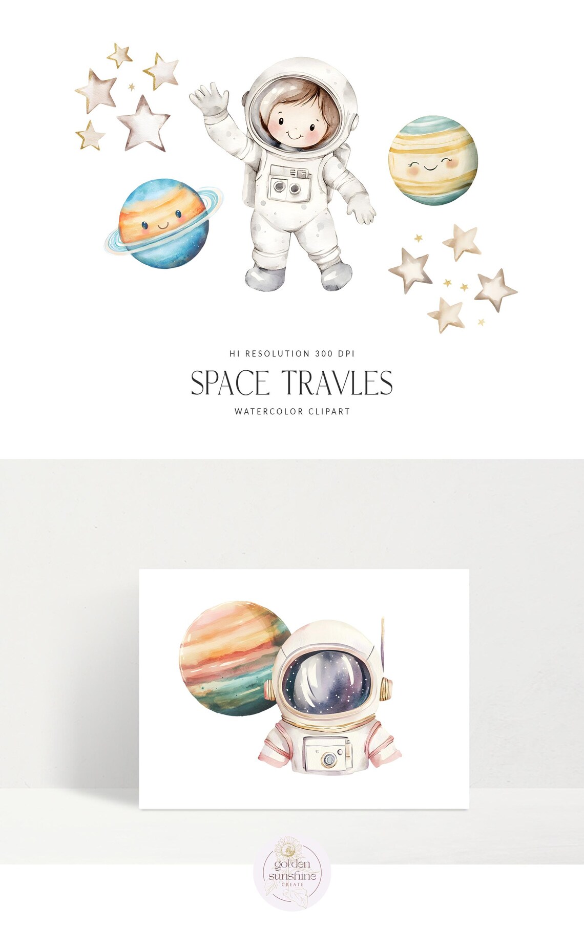 Cute Astronaut Clipart - Space Clipart - Boy Birthday Clipart - UFO ...