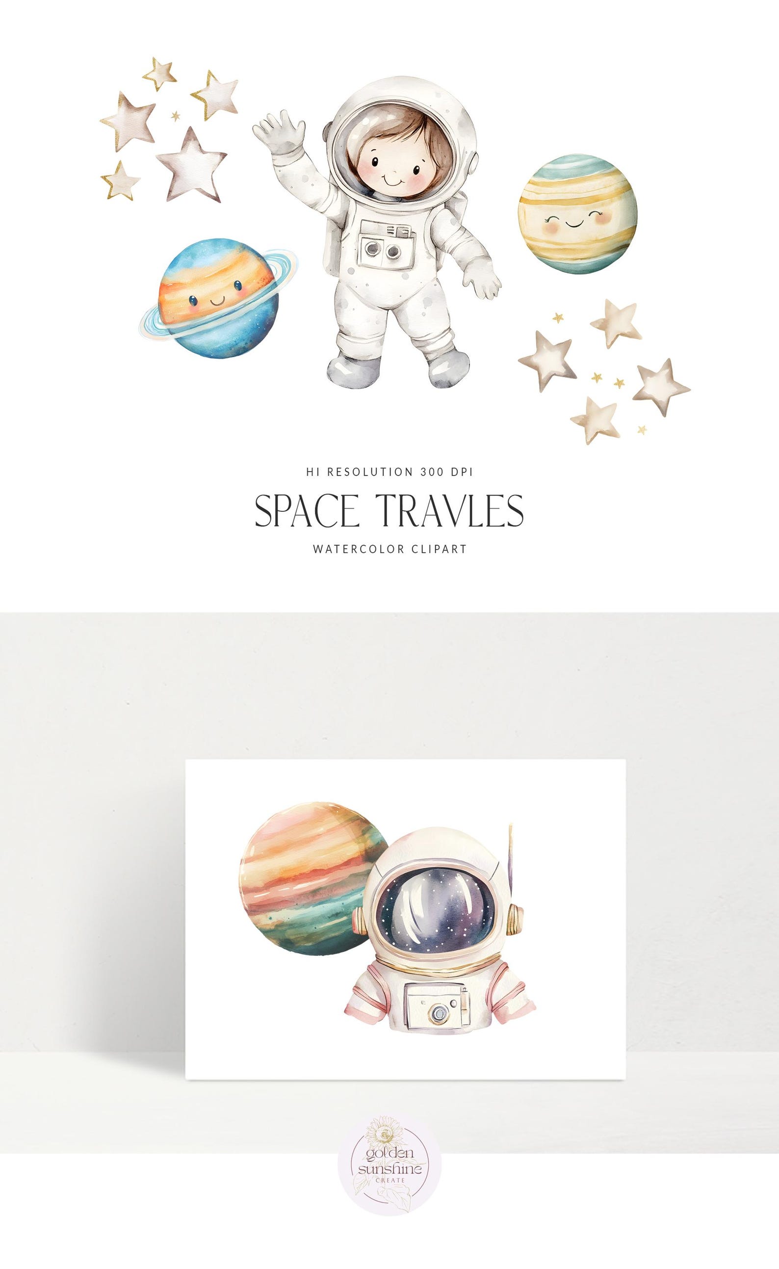 Cute Astronaut Clipart - Space Clipart - Boy Birthday Clipart - UFO ...