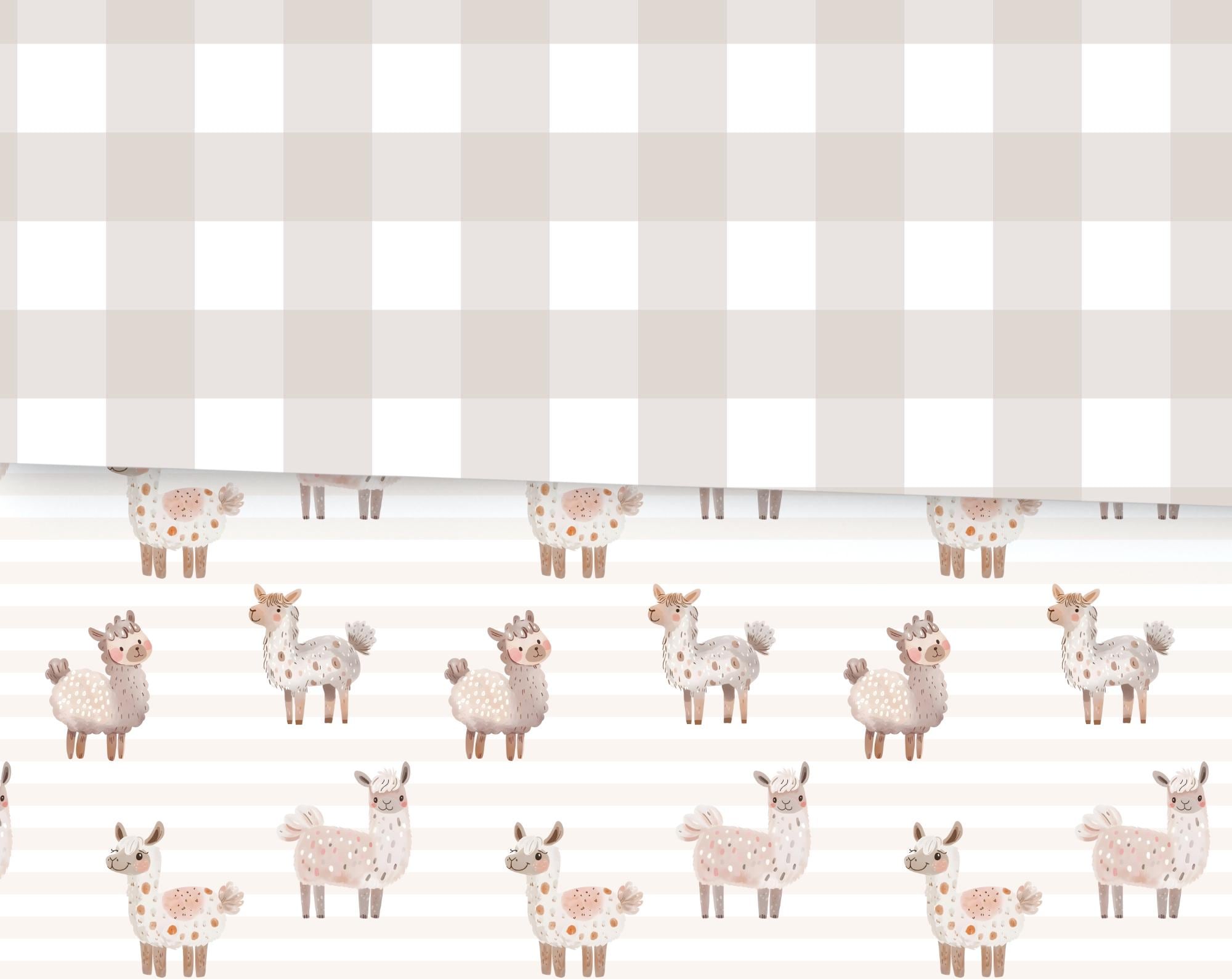 Watercolor Farm Animals Digital Papers Set - Cottagecore Checkered ...