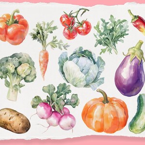 Watercolor Veggies PNG - Watercolor Fresh Vegetables Clipart - Food ...