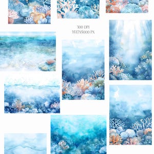 Ocean Animals Watercolor Clipart - Coral Reef Clipart - Watercolor ...