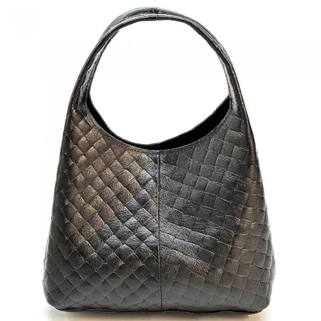 Metallic Black Leather Hobo Bag Handmade in Italy, Crossbody or ...