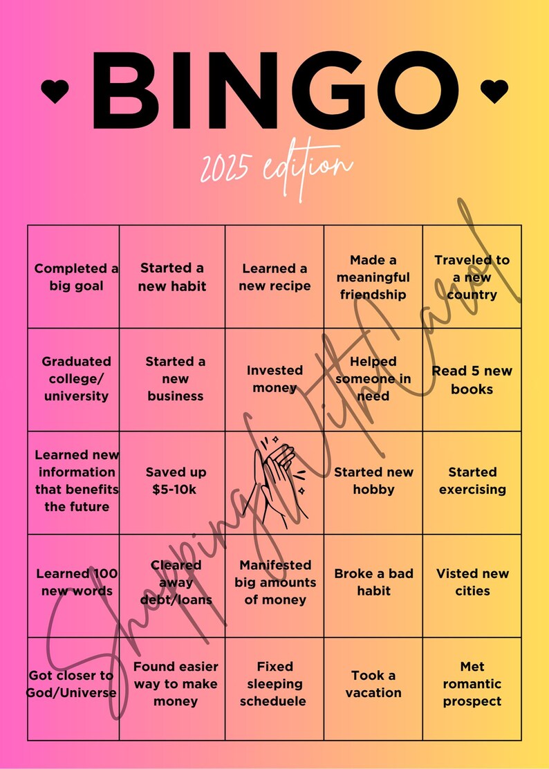 2025 'I Did It!' Bingo – Digital End-of-year Accomplishment Game ...