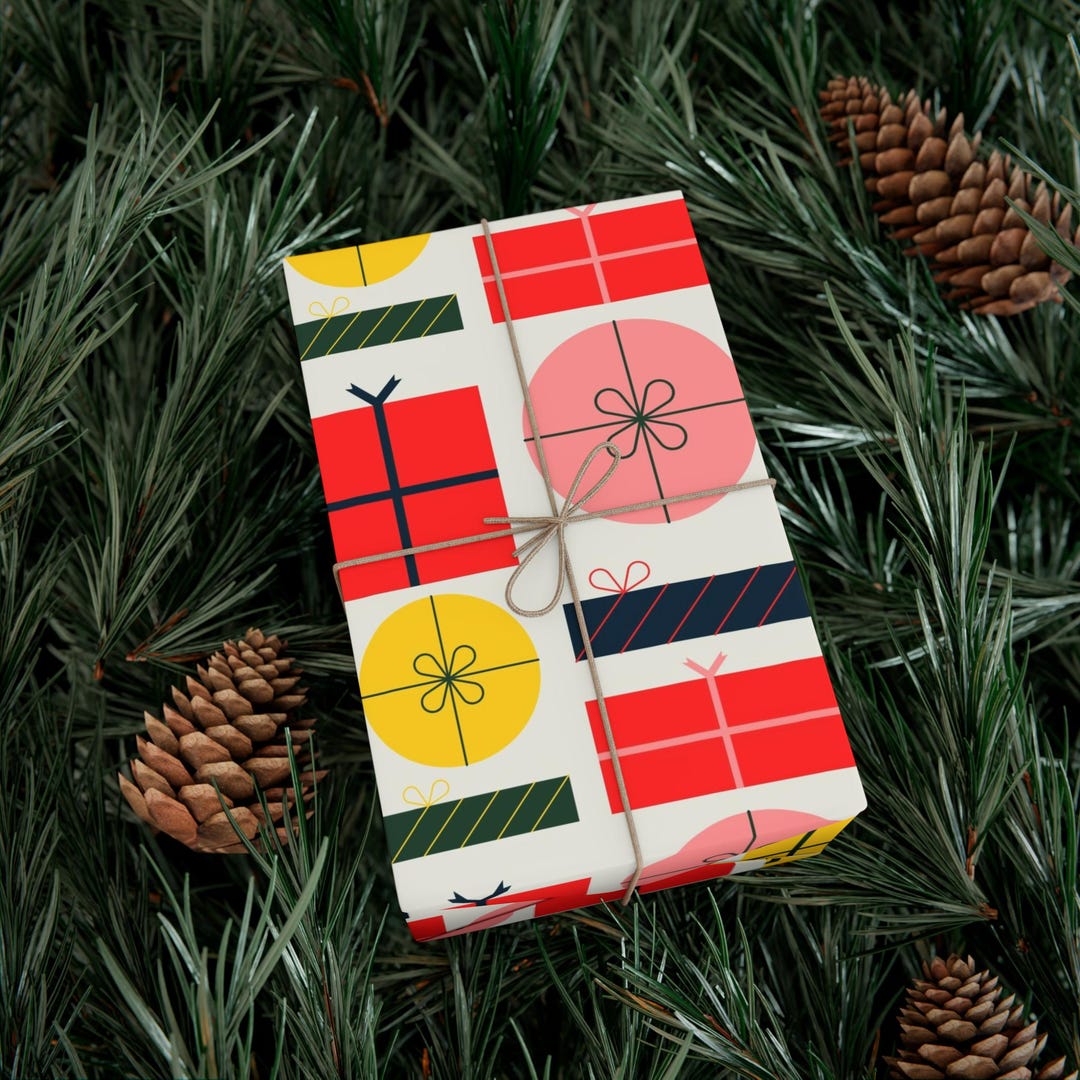 Wrapping Paper Set, Christmas Gift Wrap, Festive Holiday Packaging ...
