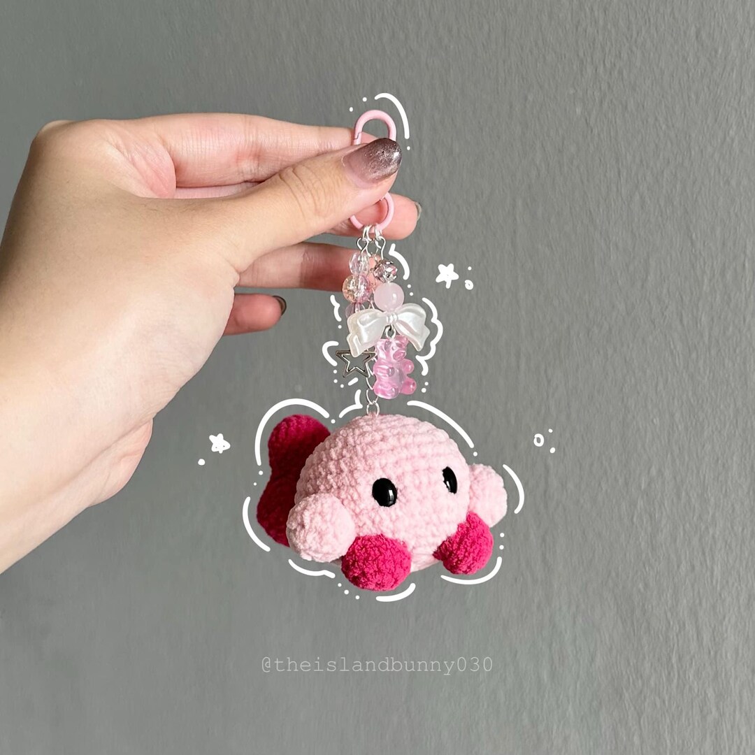 Kirby Crochet Keychain (kirbette) | Amigurumi | the Island Bunny - Etsy