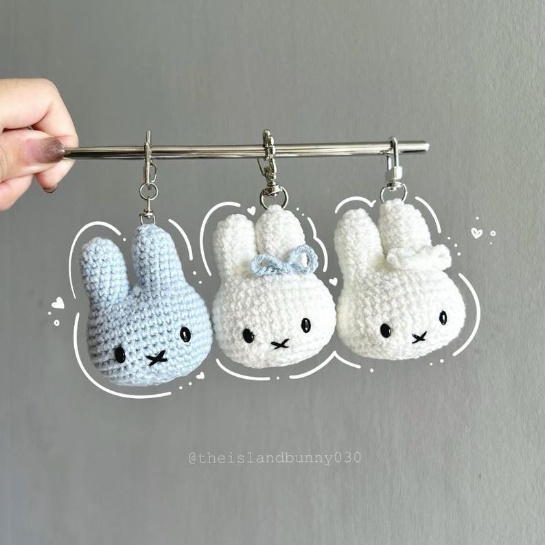 Miffy Crochet Keychain | Amigurumi | the Island Bunny - Etsy