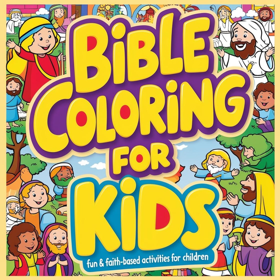 Bible Colouring Book for Kids Digital Download | 50 Faith-based Designs ...
