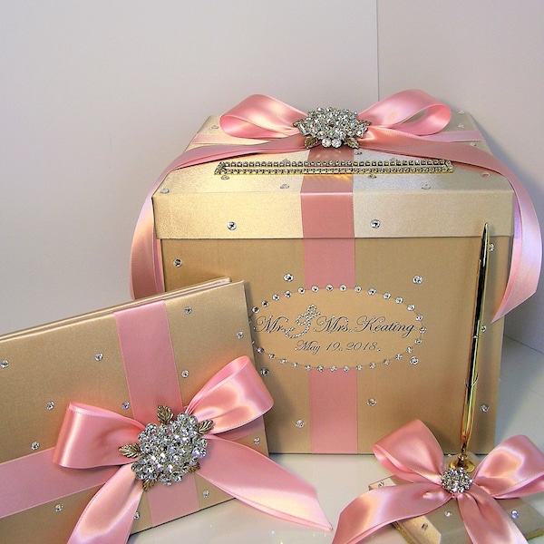 Pink Card Box - Etsy