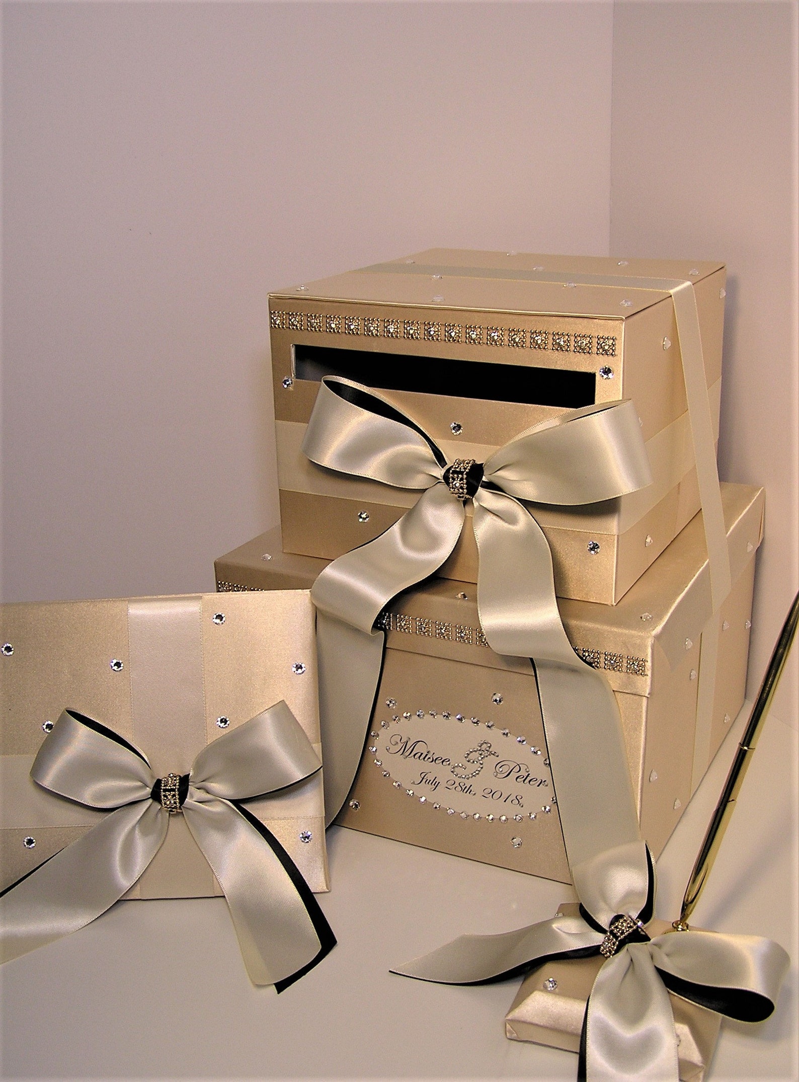 Wedding/quinceañera/sweet16 Card Box Sets 2 Tier Blue and - Etsy