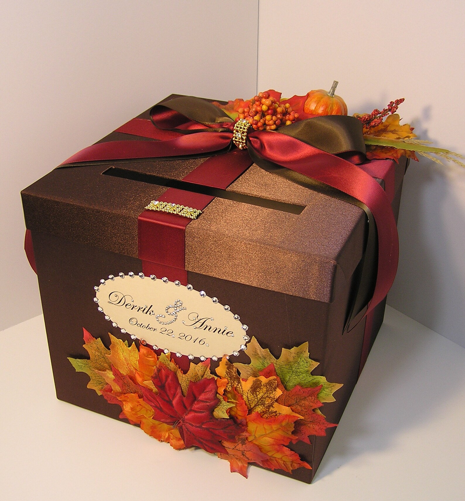 Fall Wedding Card Box Set: Guest Book, Pen Holder, Autumn Leaves - Etsy