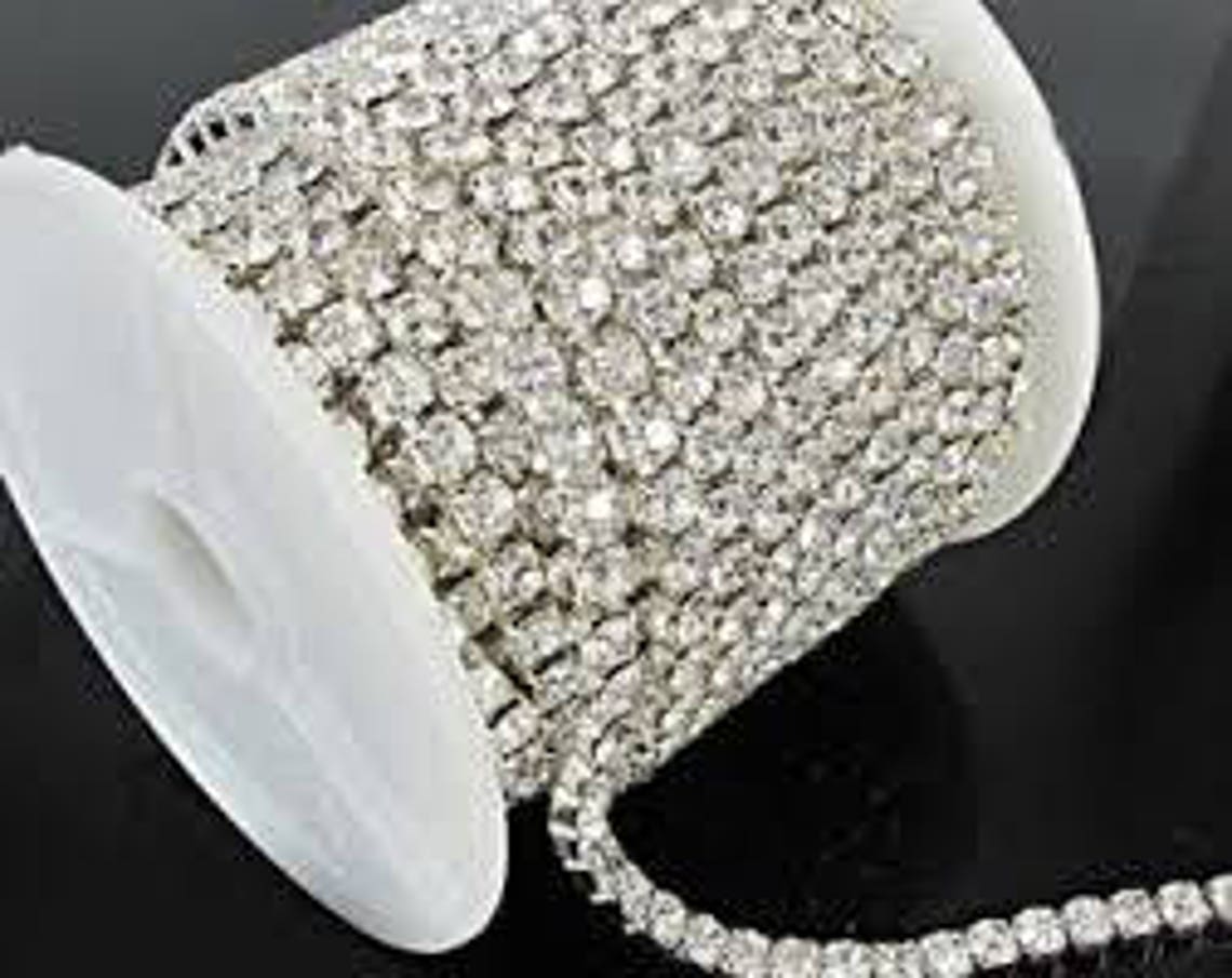 Rhinestones Silver or Gold Trim - Etsy