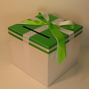 Wedding Card Box Gold and Emerald Green Gift Card Box Money Box Holder ...