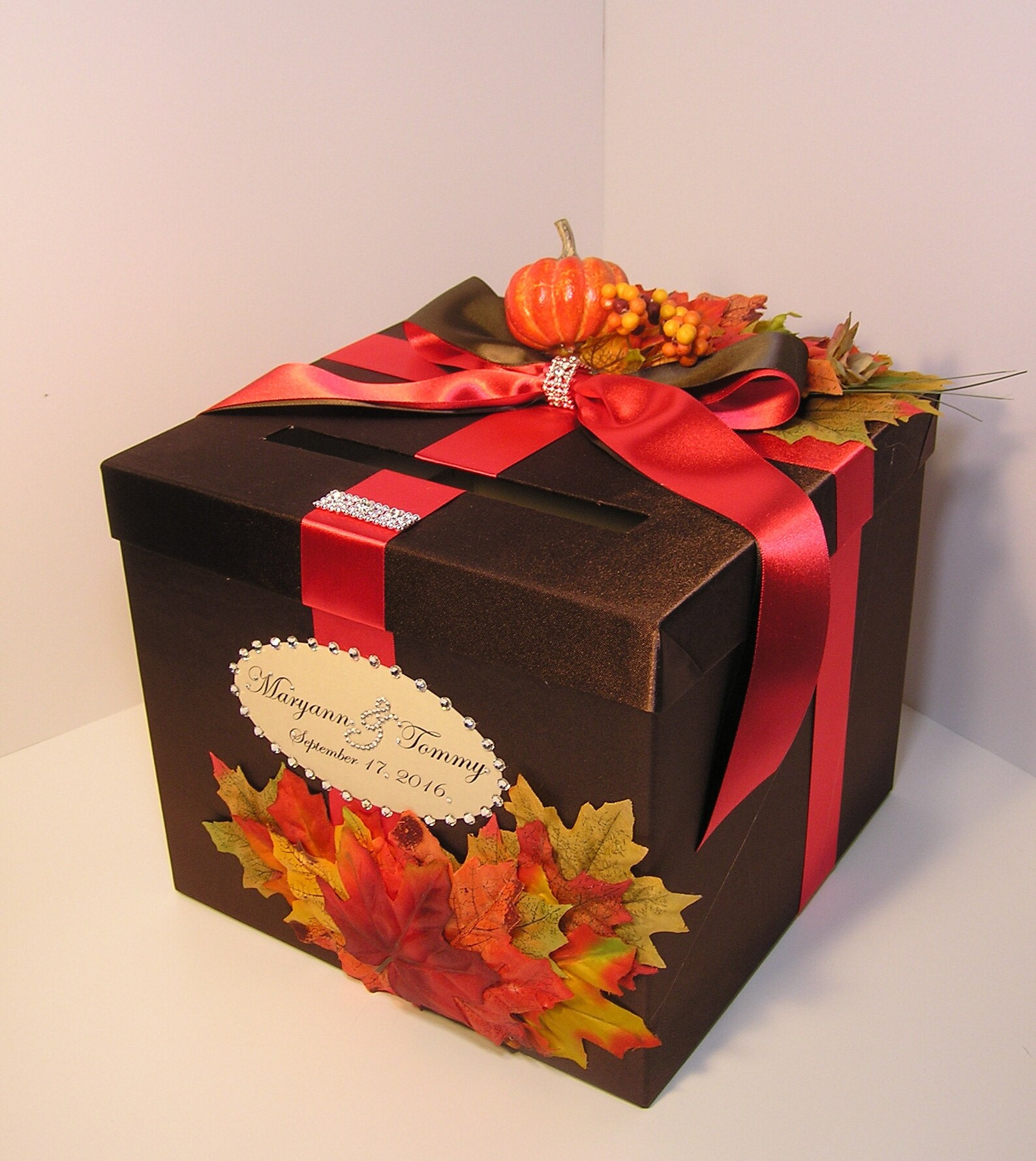 Fall Wedding Card Box Set: Guest Book, Pen Holder, Autumn Leaves - Etsy