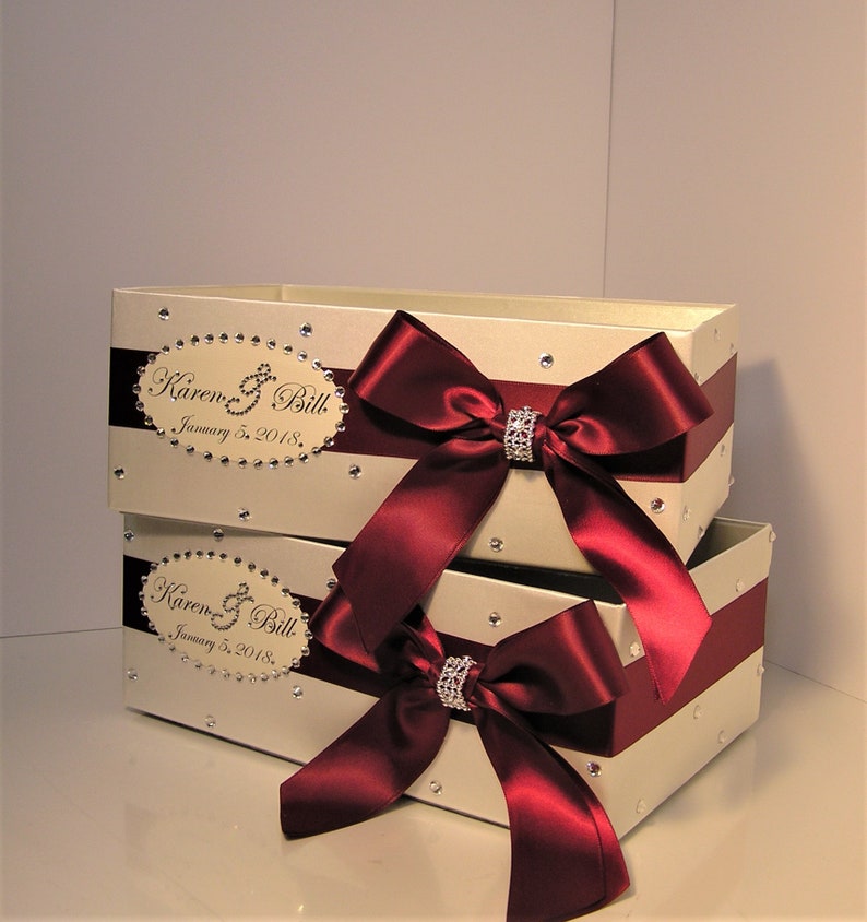 White Fabric Wedding Program Box: Customizable Centerpiece - Etsy