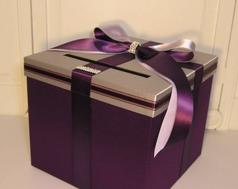 Wedding Card Box Purple Card Box Lavender Card Boxwedding - Etsy