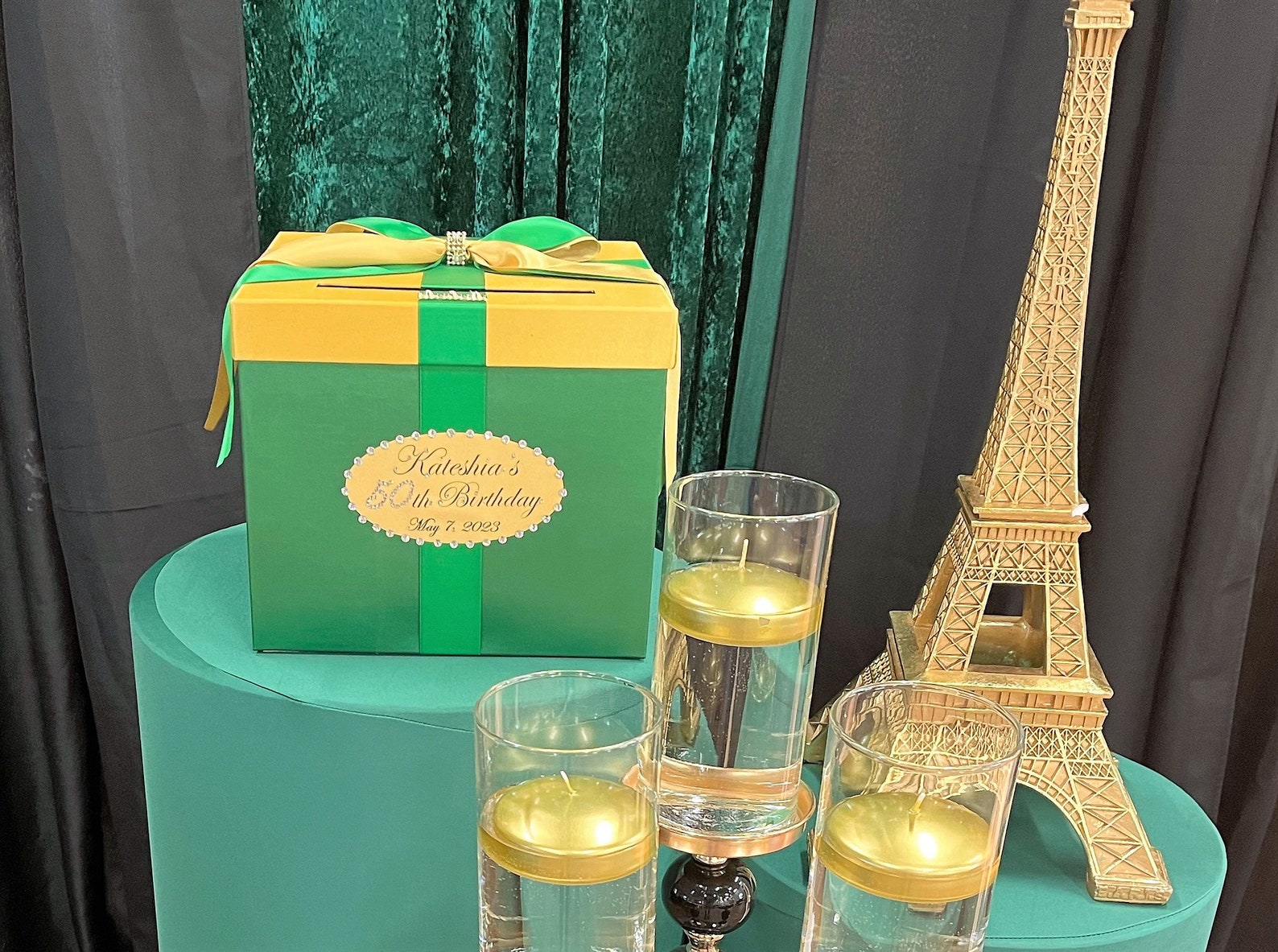 Wedding Card Box Gold and Emerald Green Gift Card Box Money Box Holder ...