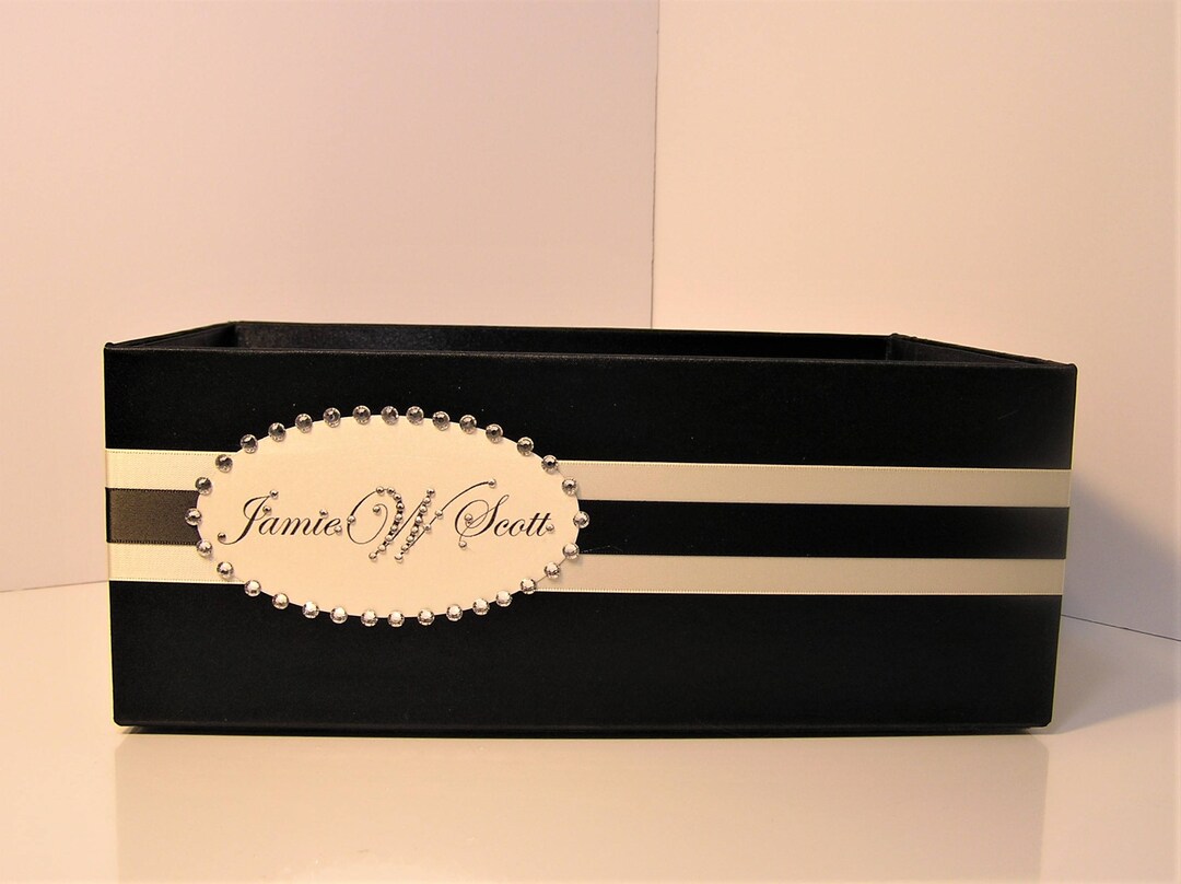 Black & Silver Wedding Amenities Box: Personalized Program Box - Etsy