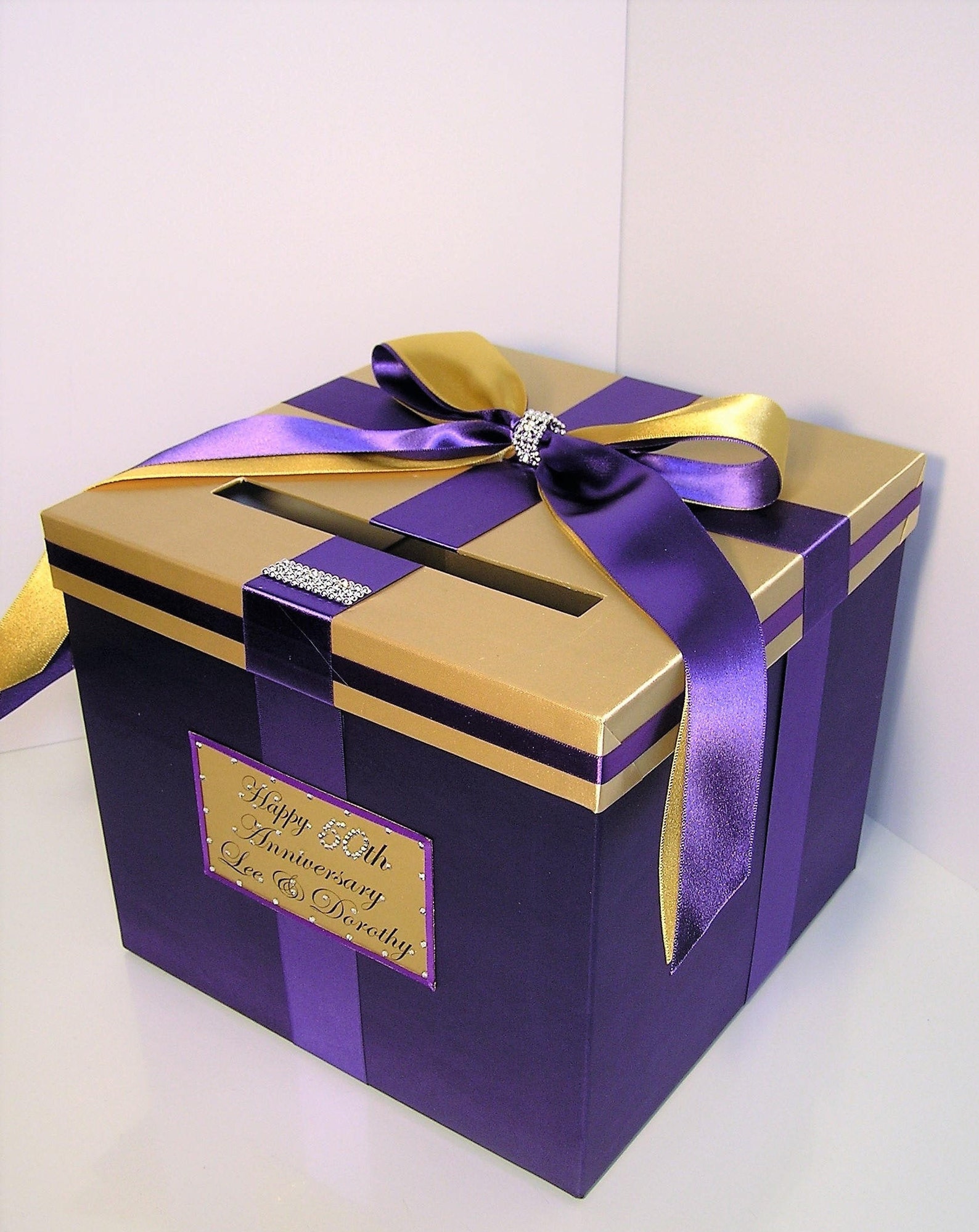 Wedding Card Box Gold and Emerald Green Gift Card Box Money Box Holder ...