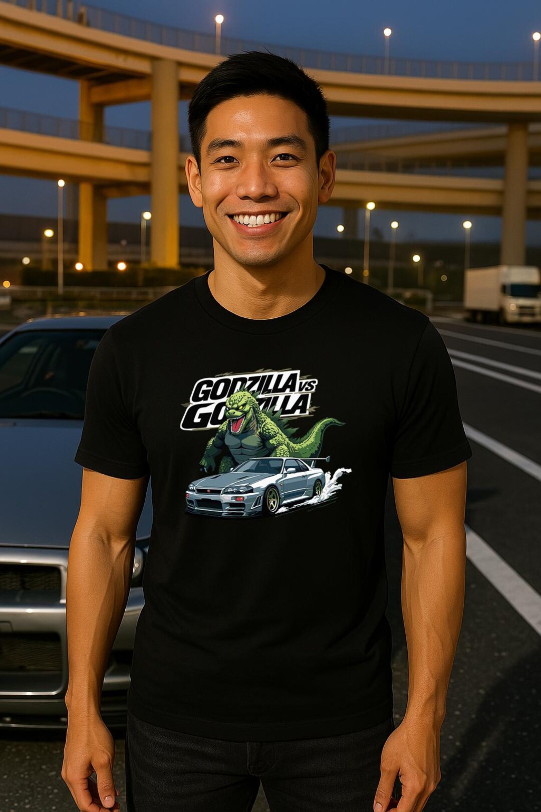 Godzilla Vs Godzilla Car Unisex T-shirt in Pop Art Stylish Automotive ...