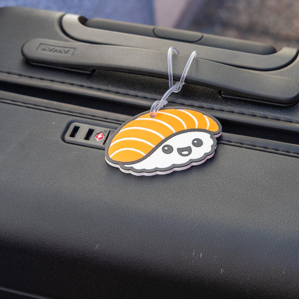 Cute Salmon Nigiri Luggage Tag | 3D Sushi Travel Accessory | Kawaii 3D ...