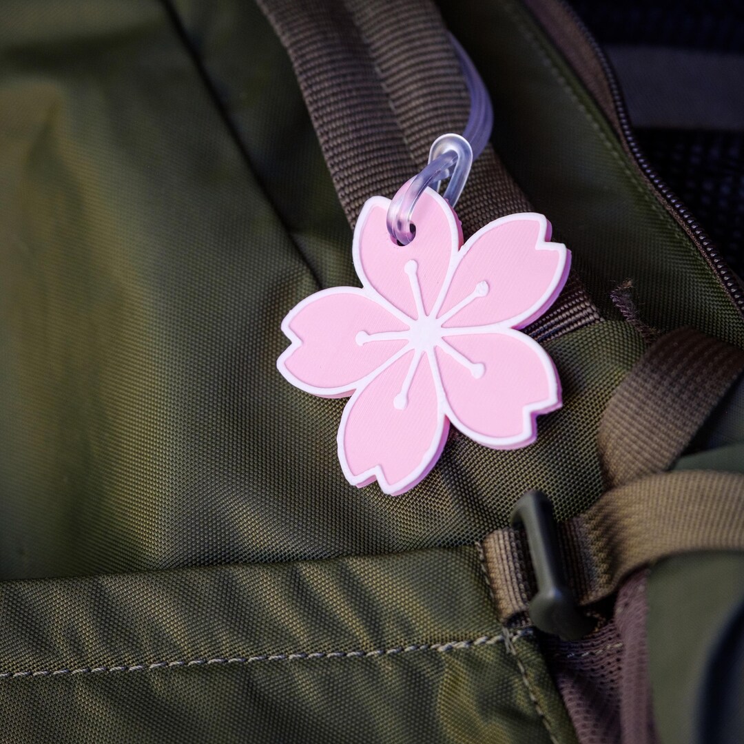 Cute Cherry Blossom Luggage Tag | 3D Sakura Travel Tag | Kawaii 3D ...