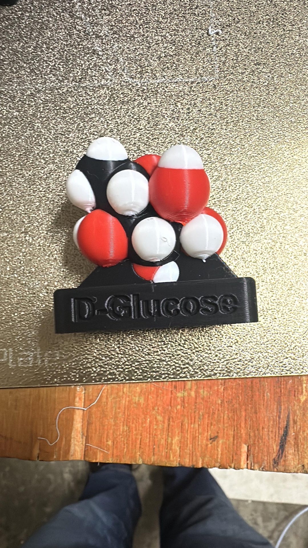 Decorative 3D Printed Space-filling D-glucose Sugar Molecule on a ...