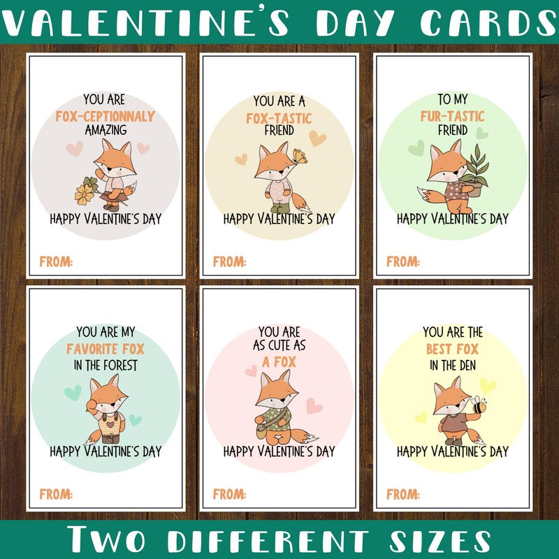 Fox Valentine Card - Etsy